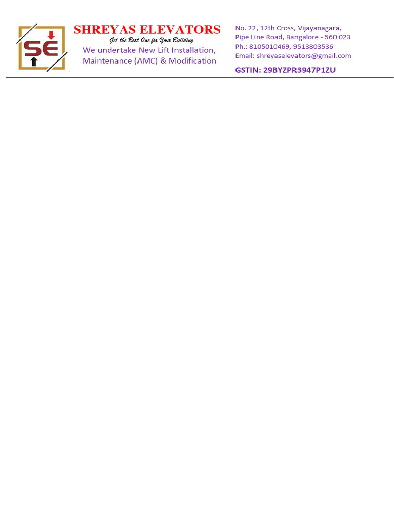 Shreyas Lift Blank | PDF