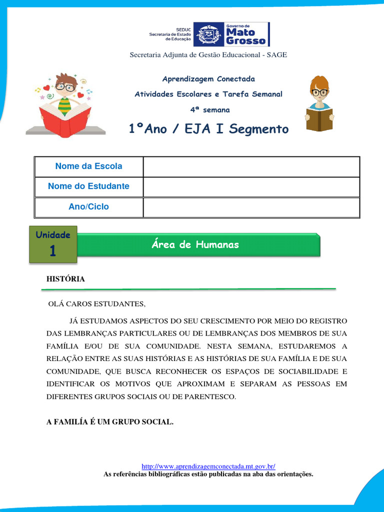 Atividade Escolar 4 Semana 1 Ano EF I Segmento-sDVBkVcn | PDF | Plástico | Som