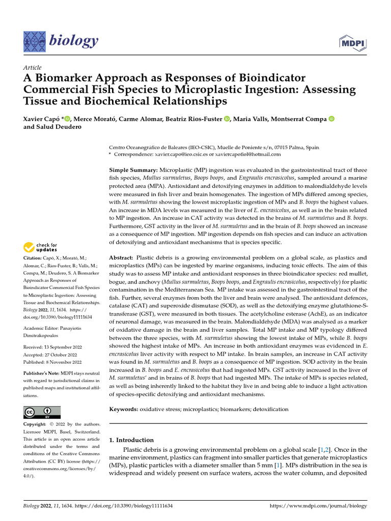 A Biomarker Approach as Responses of Bioindicator | PDF