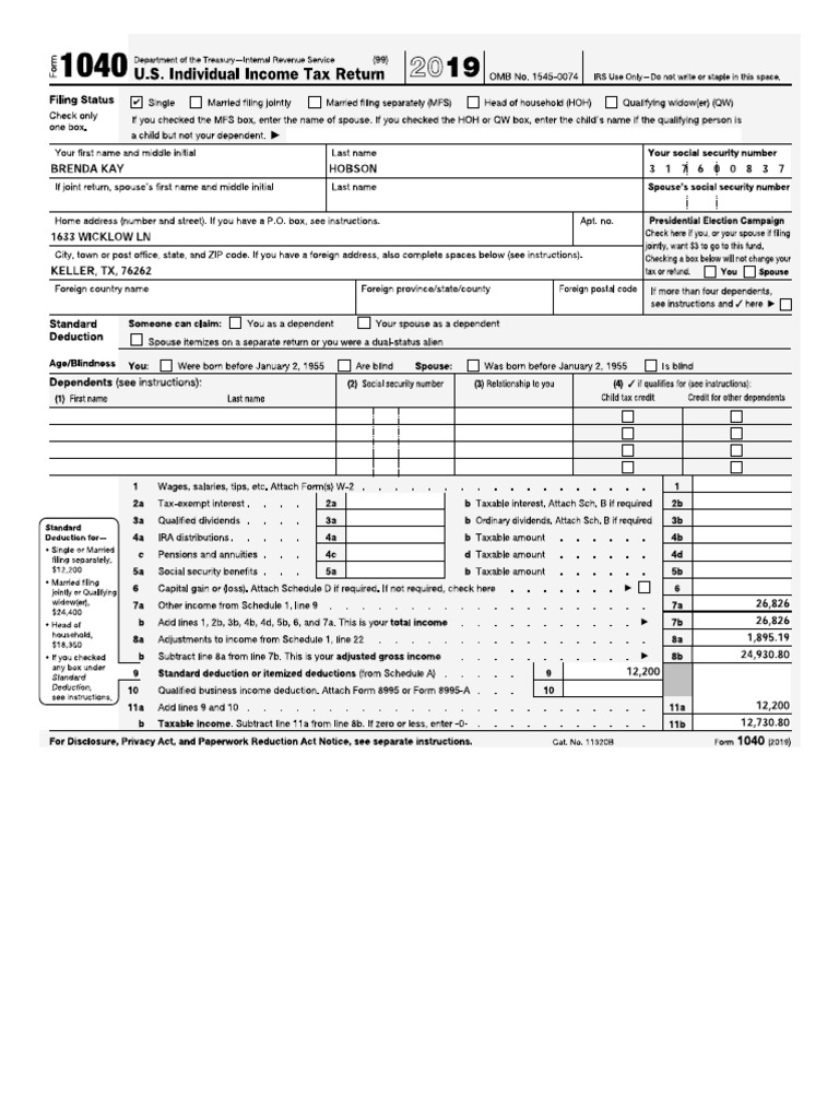 Tax Return 2019 | PDF