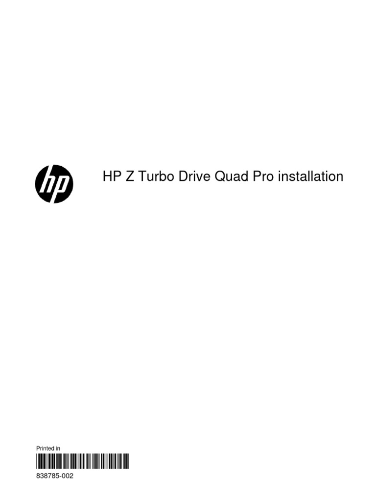 Installing HP Z Turbo Drive Quad | PDF | Electrostatic Discharge ...