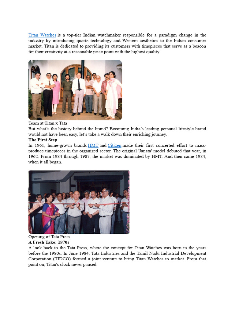 Titan Case Study - Culture | PDF | Watch