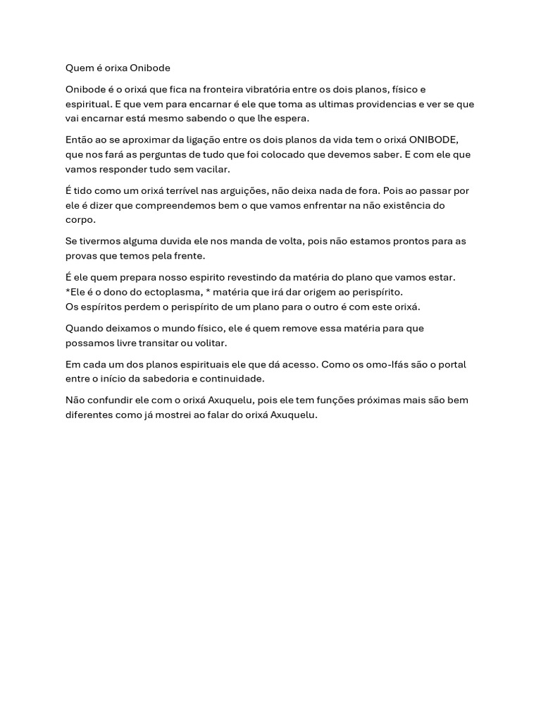 Quem É Orixa Onibode | PDF