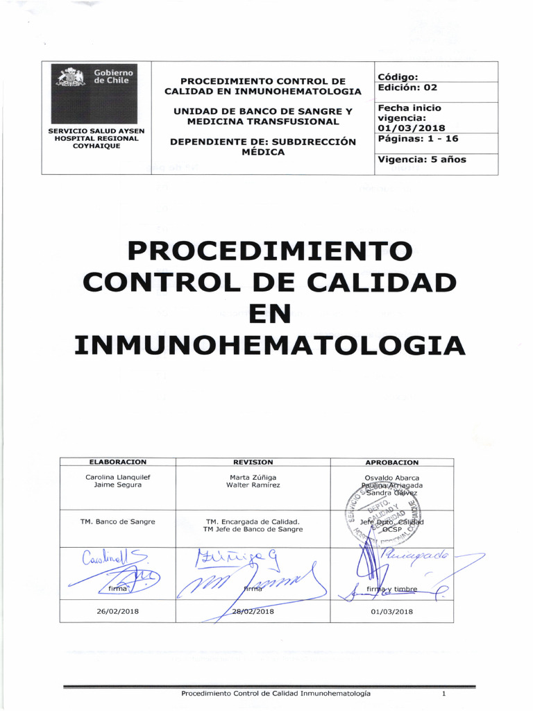 APTr-1.2-Procedimiento-control-calidad-inmunohematologia-ED-2 | PDF | Tipo de sangre | Sangre