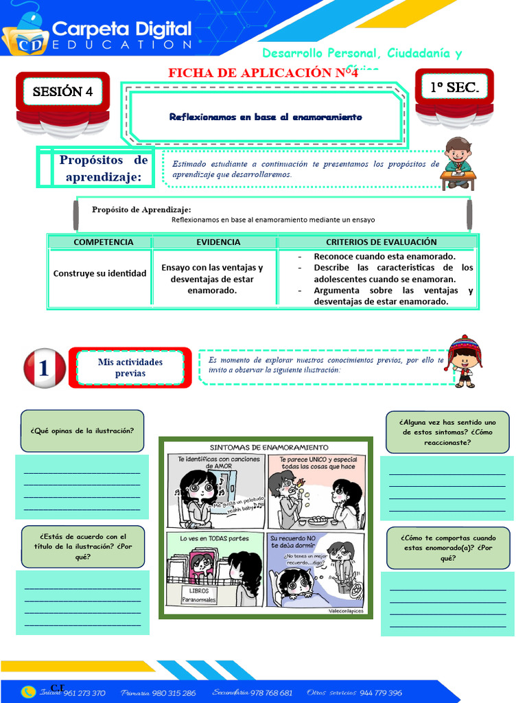 1° Ficha de Aplicación-Sesión4-Sem.2-Exp.4-Dpcc | PDF | Ensayos | Evaluación