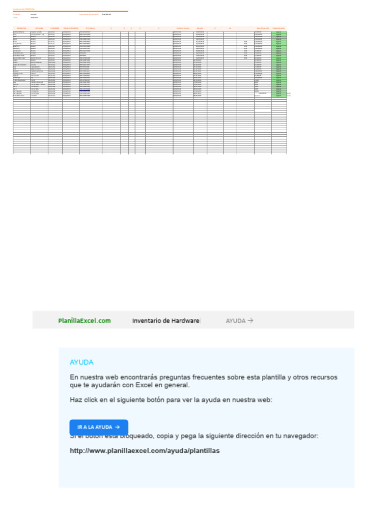 Inventario de Hardware en Excel | PDF