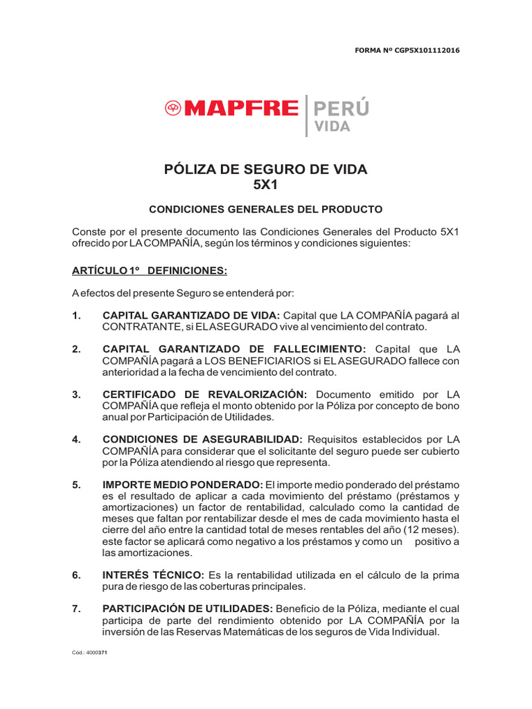 Mapfre Seguros | PDF | Póliza de seguros | Seguro
