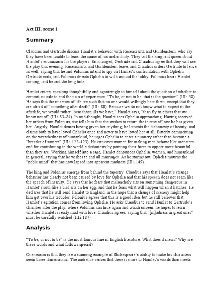 10 Act III, Scene I | PDF | Hamlet