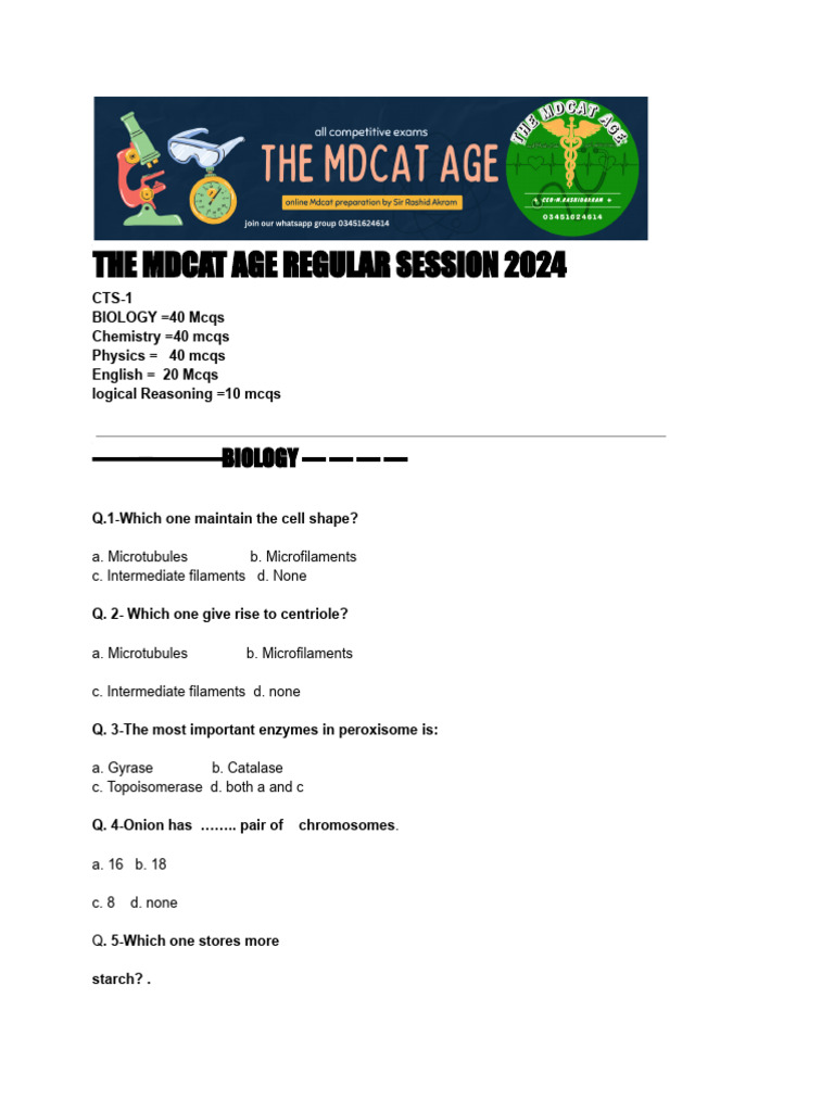 Regular Session Cts - 1 Without Key | PDF | Velocity | Cell Membrane
