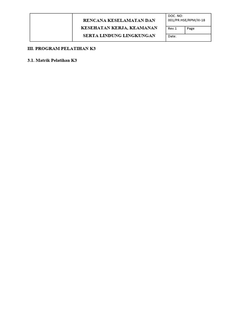 Rencana Keselamatan Dan Kesehatan Kerja, Keamanan Serta Lindung ...