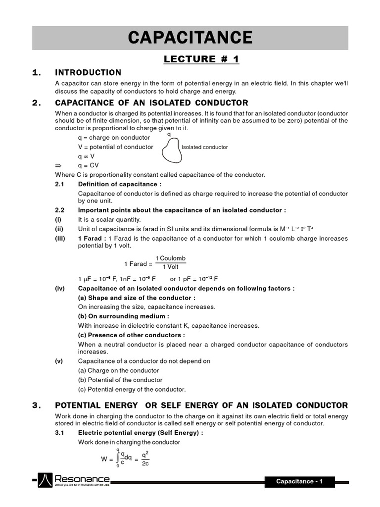 Capacitance | PDF | Capacitance | Capacitor