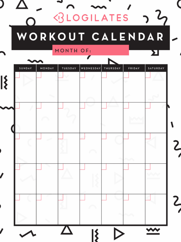 Blogilates PrintableCal1 | PDF