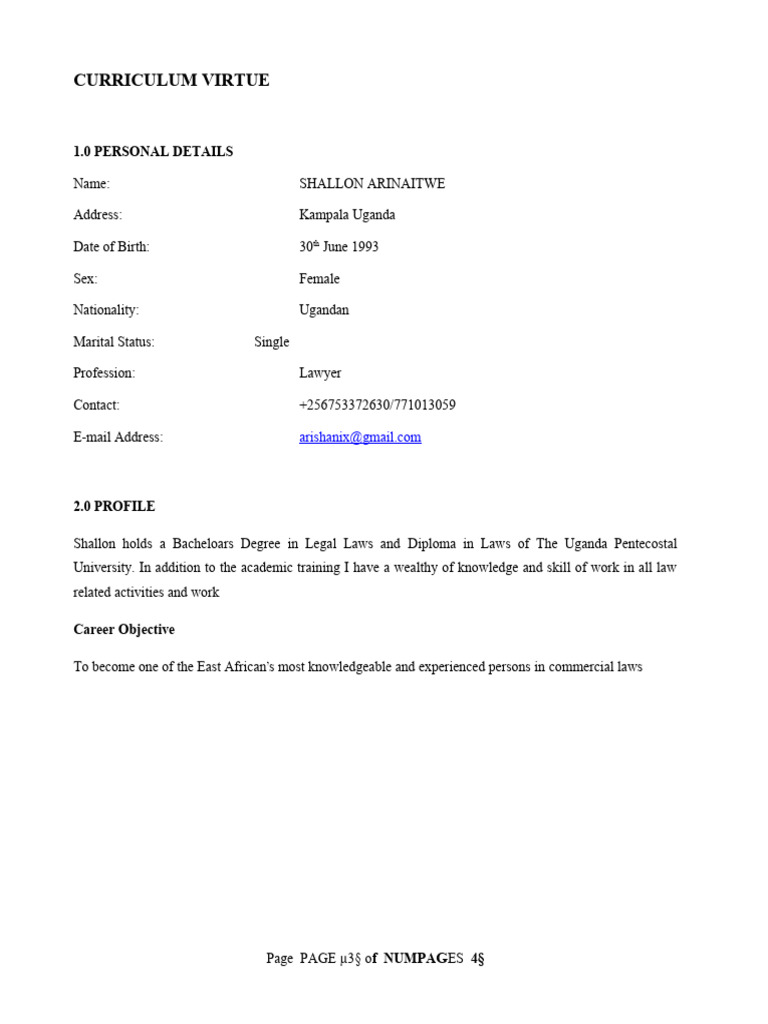 Shallon CV 2024 Kabalore | PDF | Insurance | Uganda