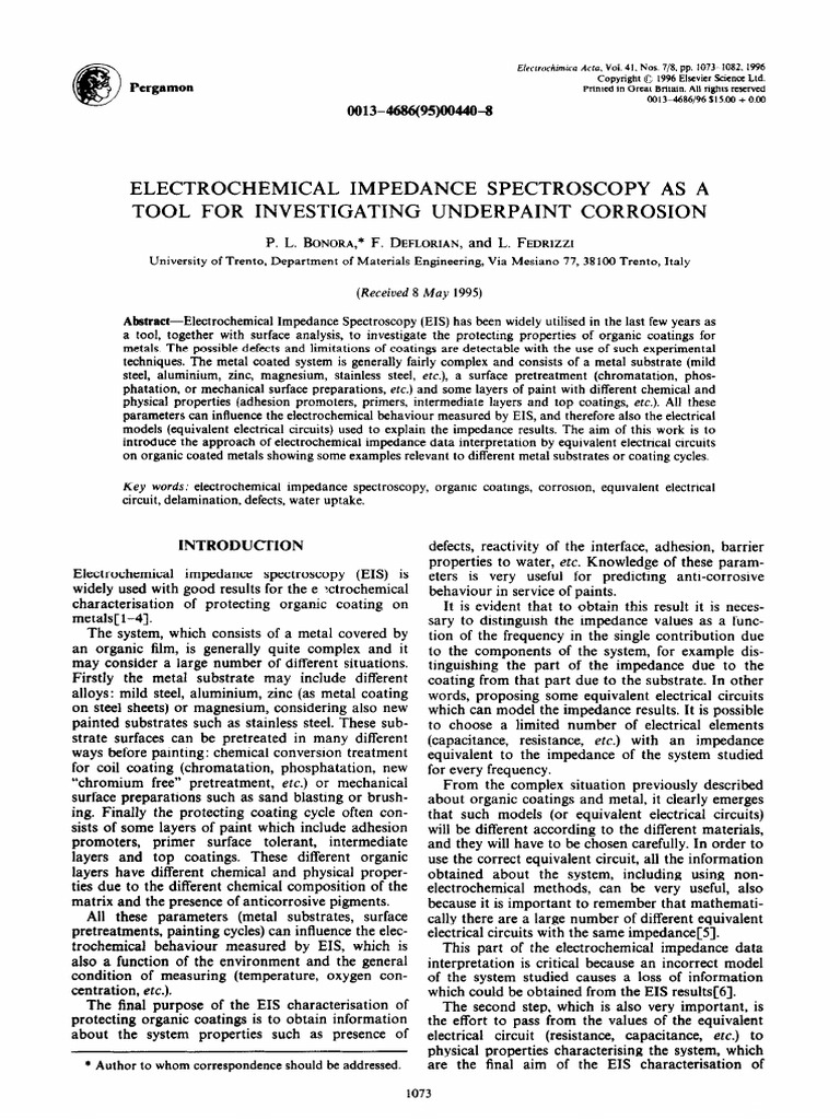 MP2 -ELECTROCHEMICAL IMPEDANCE SPECTROSCOPY AS A TOOL FOR INVESTIGATION UNDERPAINT CORROSION ...