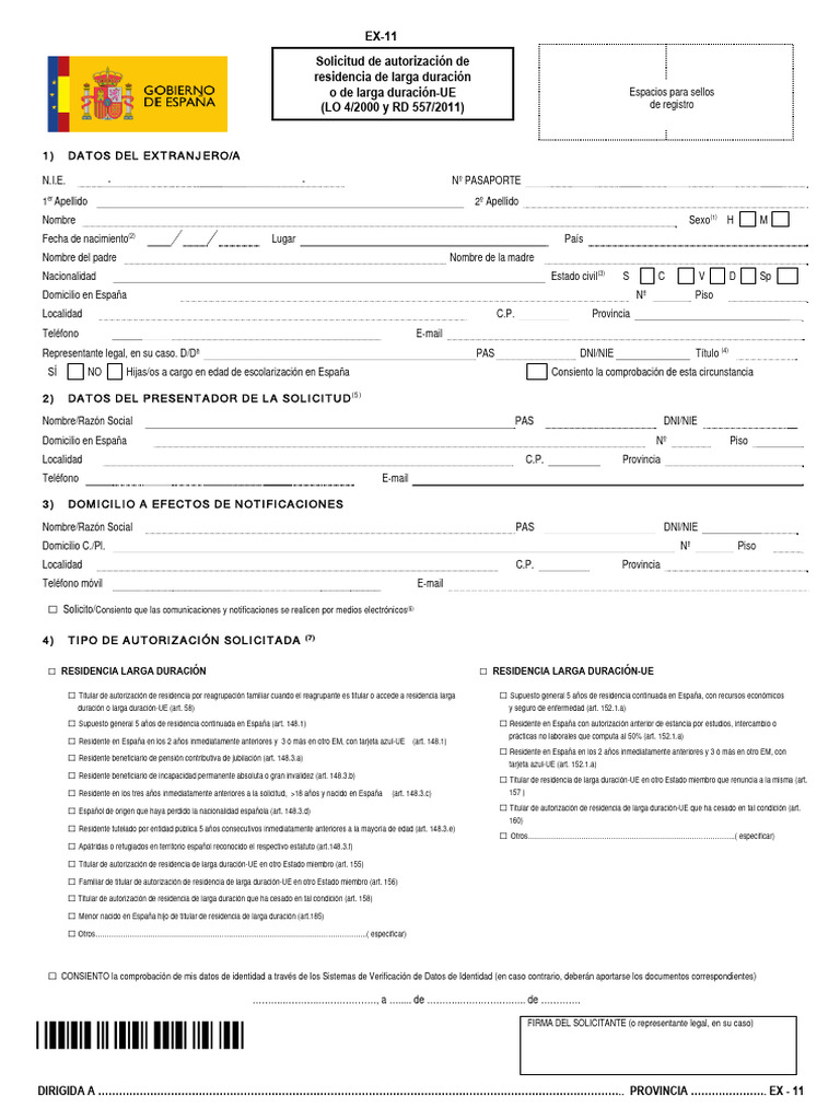 11-Formulario Larga Duracion | PDF | Documento de identidad | Gobierno
