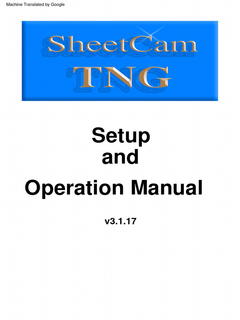 SheetCam TNG Manual - A4 Manual Sheetcam TRADUCIDO | PDF | Numerical Control | Menu (Computing)