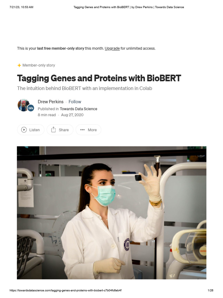 Tagging Genes and Proteins with BioBERT _ by Drew Perkins _ Towards ...
