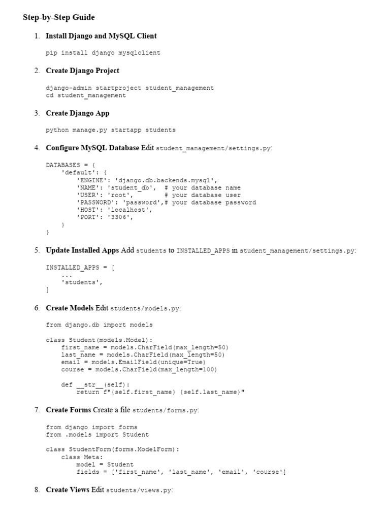 Mysql Crud Operations Using Django Pdf My Sql Databases 