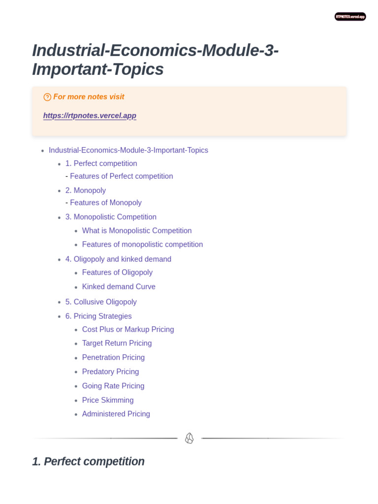 Economics Market Structures Guide | PDF | Monopoly | Oligopoly