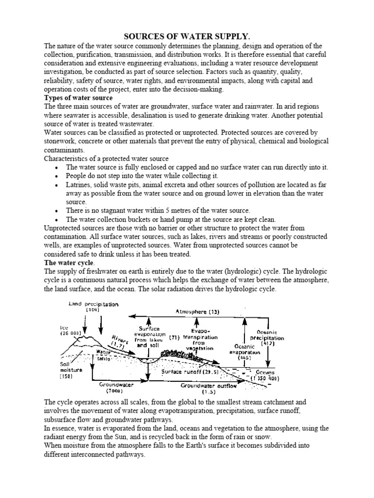 Sources of Water Supply | PDF | Surface Runoff | Groundwater