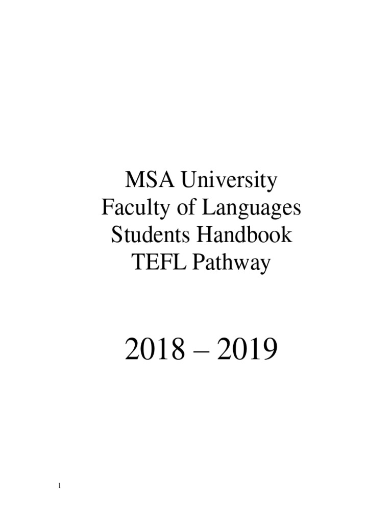 Msa University Languages TEFL Handbook | PDF | Educational Assessment ...