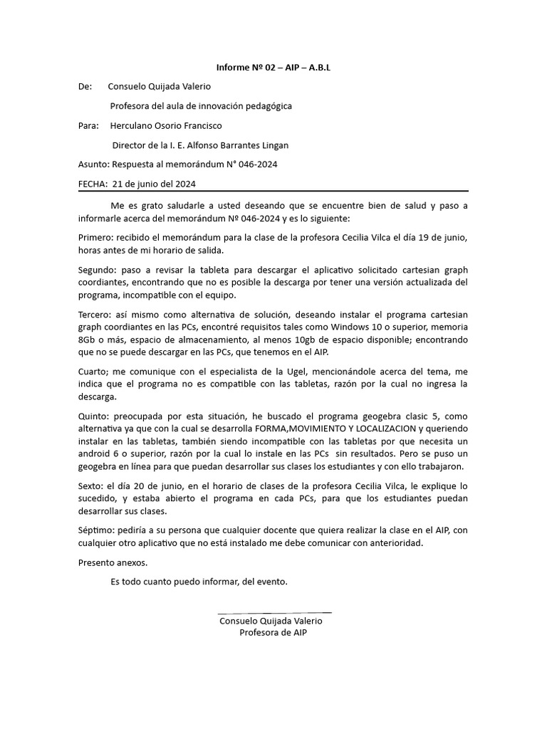 Informe de Aip2 - cqv1 | PDF | Crecimiento personal y profesional