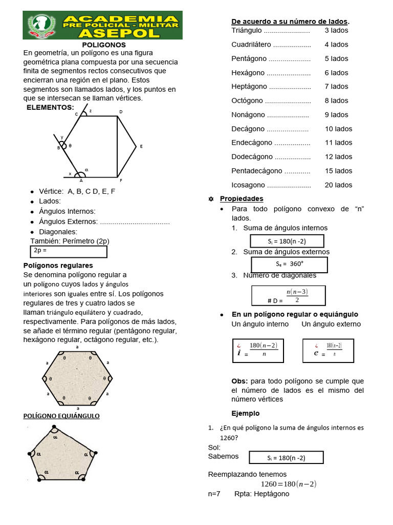 Tema 6 Poligonos | PDF | Ángulo | Geometría del plano euclidiano