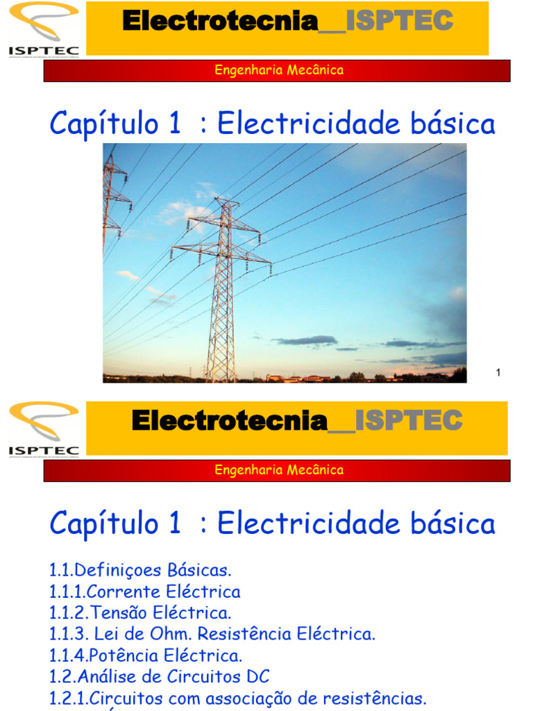 Electrotec (1%C2%AA Aula).PDF | PDF | Corrente elétrica | Eletricidade