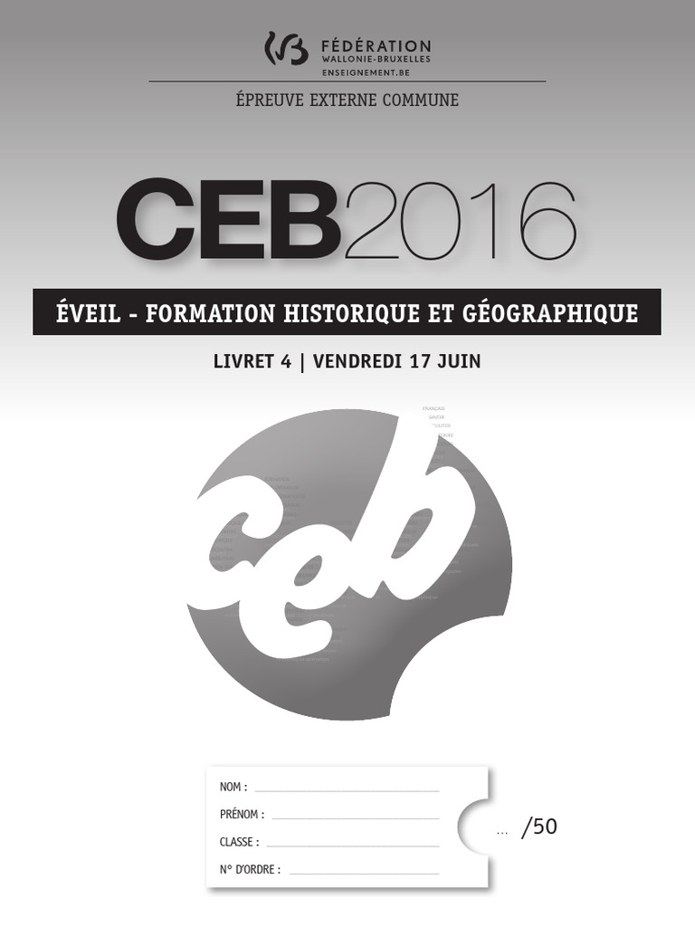 CEB 2016 : Histoire et Géographie | PDF