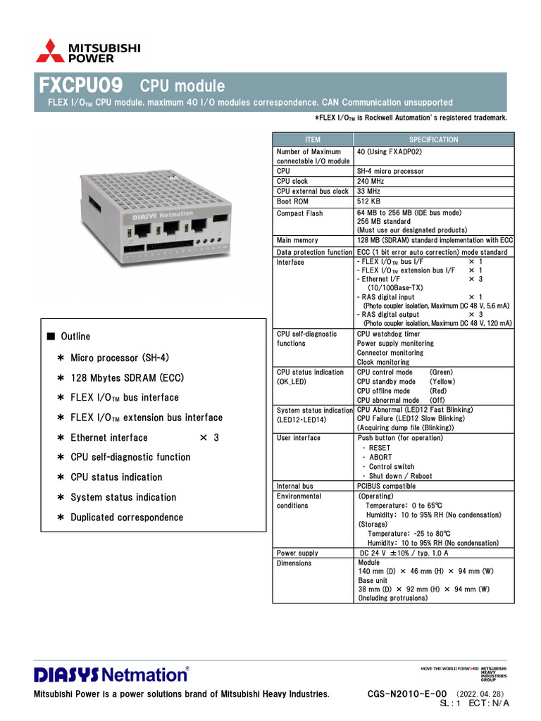 CGS N2010 e 00 - Fxcpu09 - 0 | PDF | Input/Output | Central Processing Unit