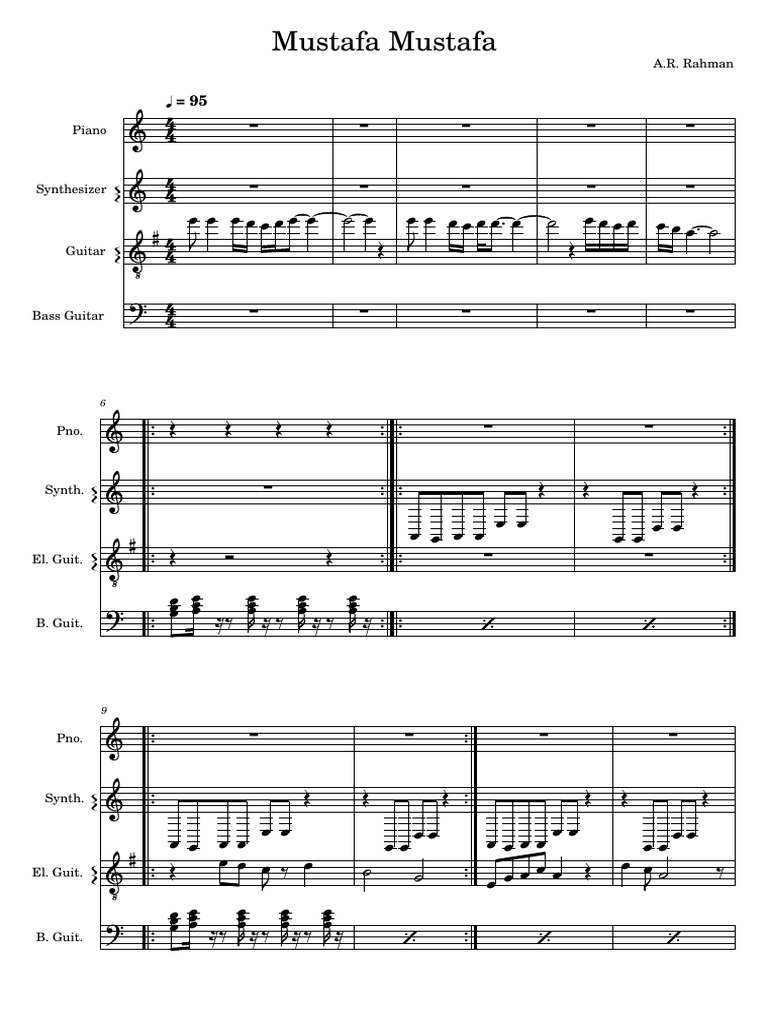 Mustafa Mustafa Sheet Music | PDF | Musical Techniques | Music Technology