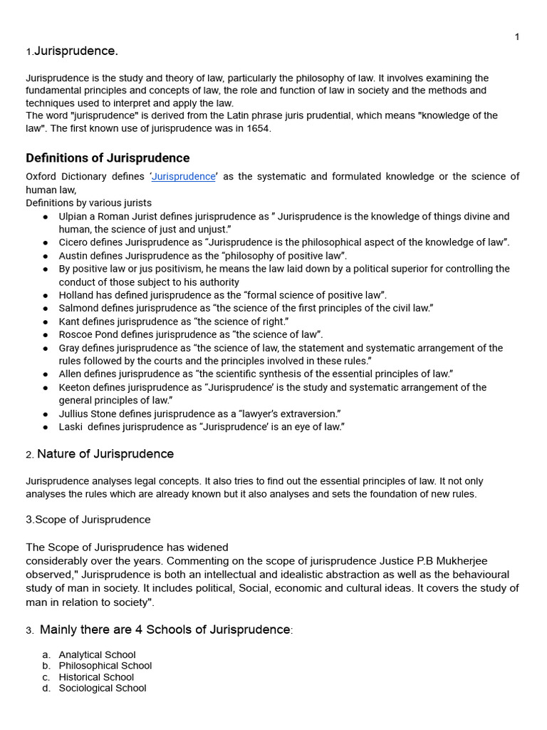 PAPER 1 Jurisprudence | PDF | Jurisprudence | Sociology