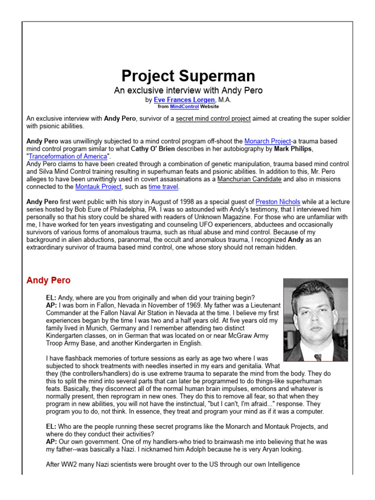 Project Superman | PDF | Mind | Memory