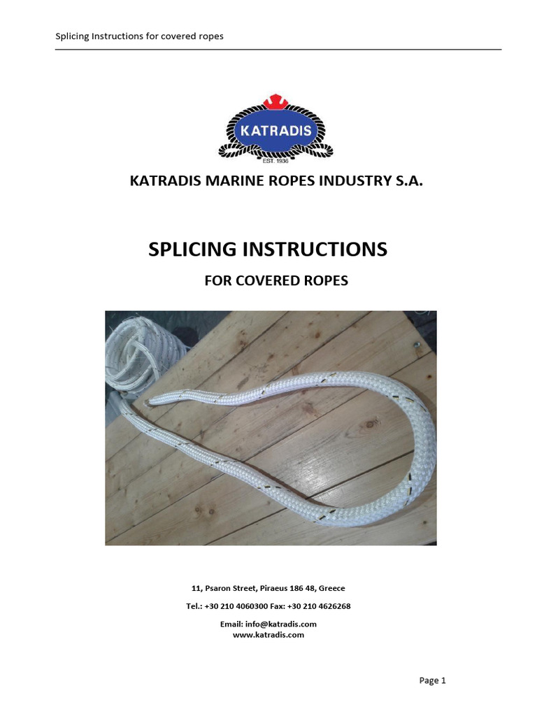 Splicing Instructions - Double Braided Ropes | PDF | Rope