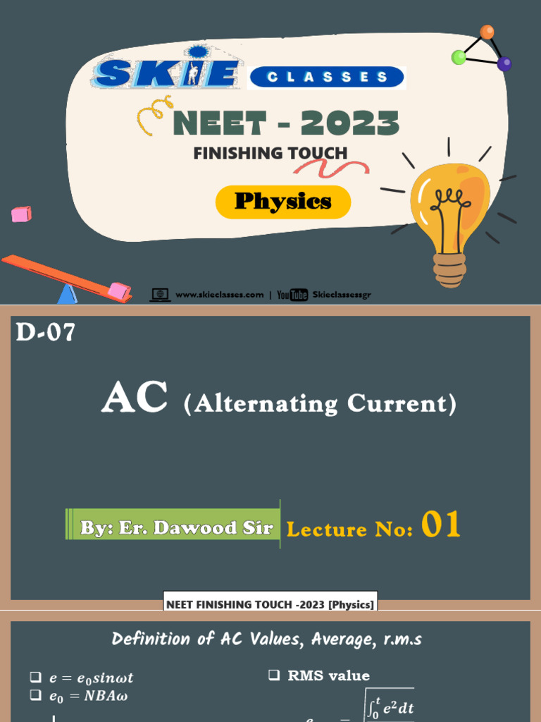 (PPT) AC (Alternating Current) D-07 - Lec - 01 & Lec 02 | PDF ...