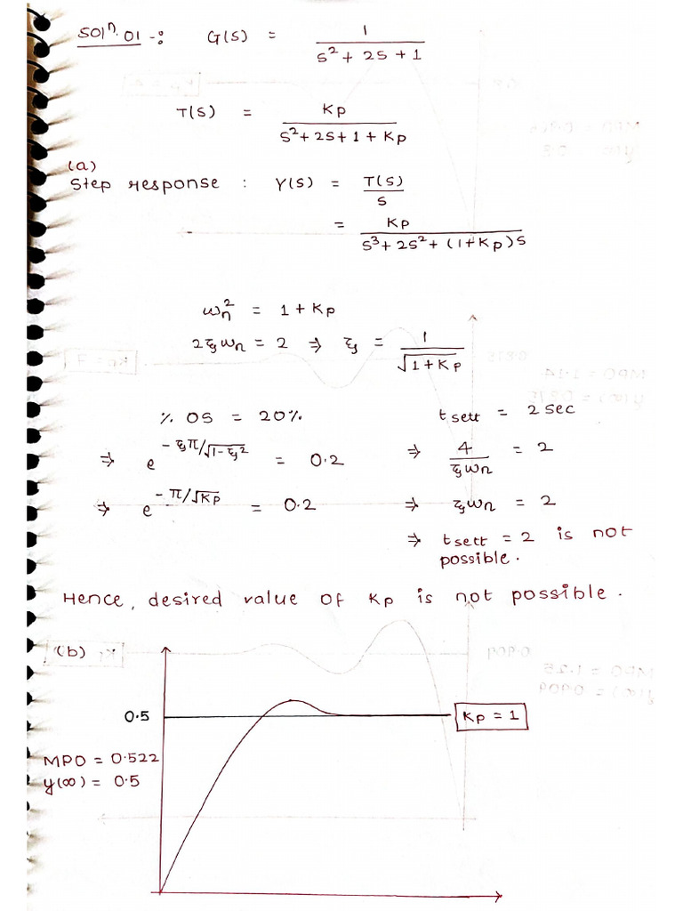 QUIZ 1 SOLUTION Control Systems IITB | PDF