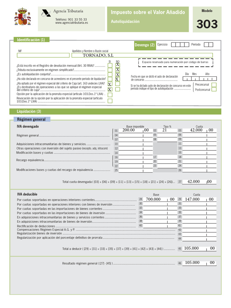 Modelo Ejercicio 6 | PDF | Impuesto al valor agregado | Finanza pública Modelo Ejercicio 6 | PDF | Impuesto al valor agregado | Finanza pública