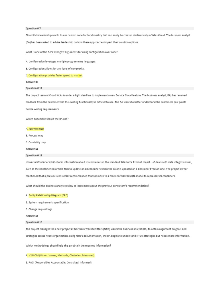 SF_BA_Questions for SF | PDF | Business Analysis | Cloud Computing