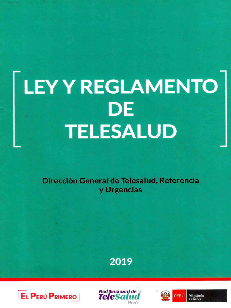 1-Reglamento de la Ley N° 30421, Ley marco de Telesalud | PDF
