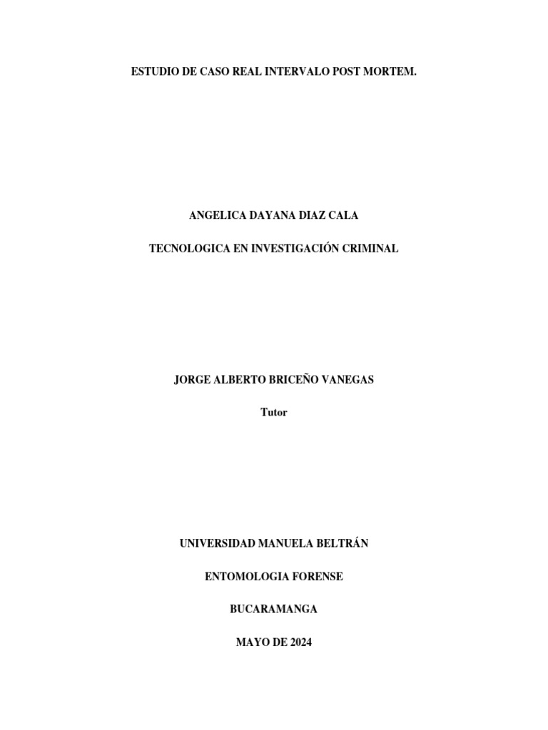 ESTUDIO DE CASO REAL INTERVALO POST MORTEM | Descargar gratis PDF | Descomposición ...