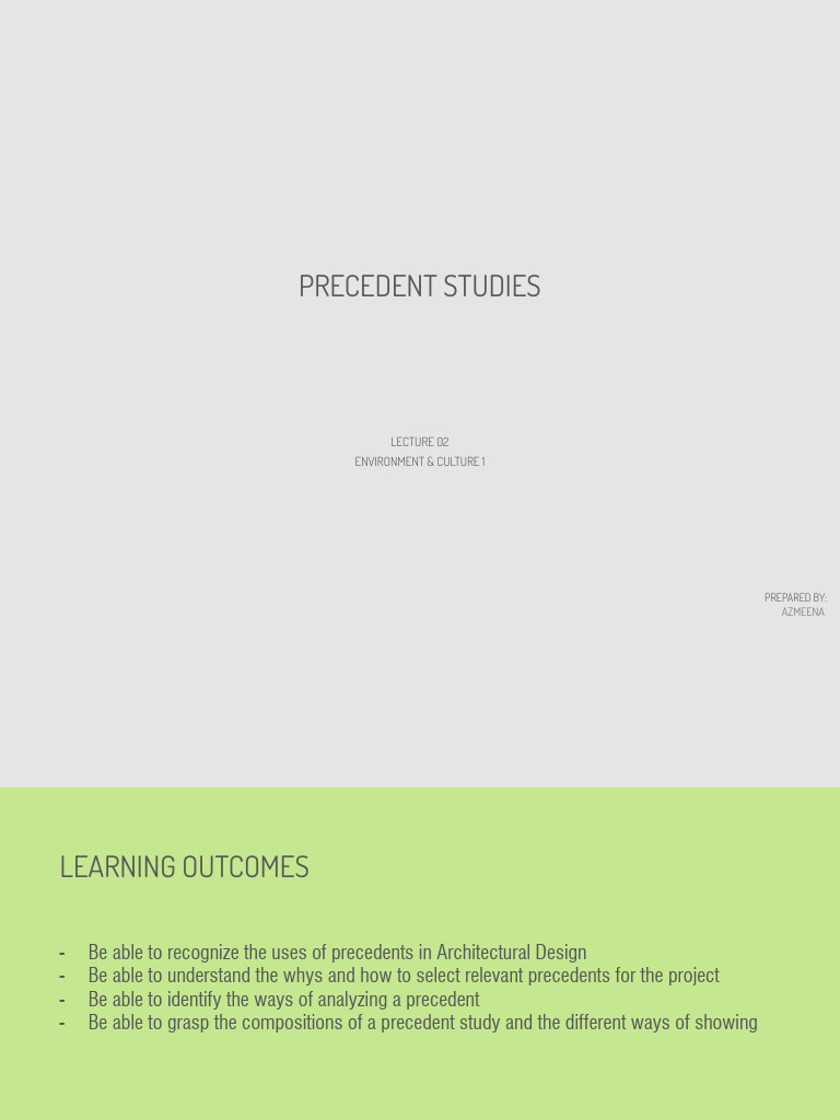 Precedent Studies | PDF | Precedent | Cognition