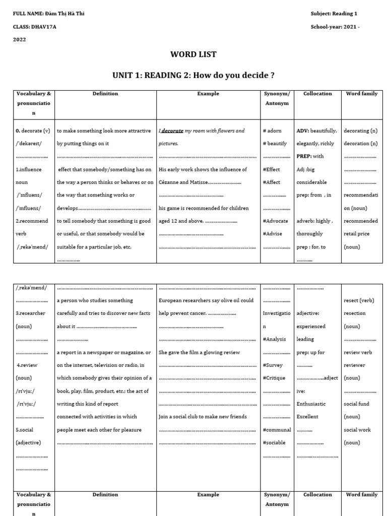 Unit 1 . Reading 2 | Download Free PDF | Verb | Adjective