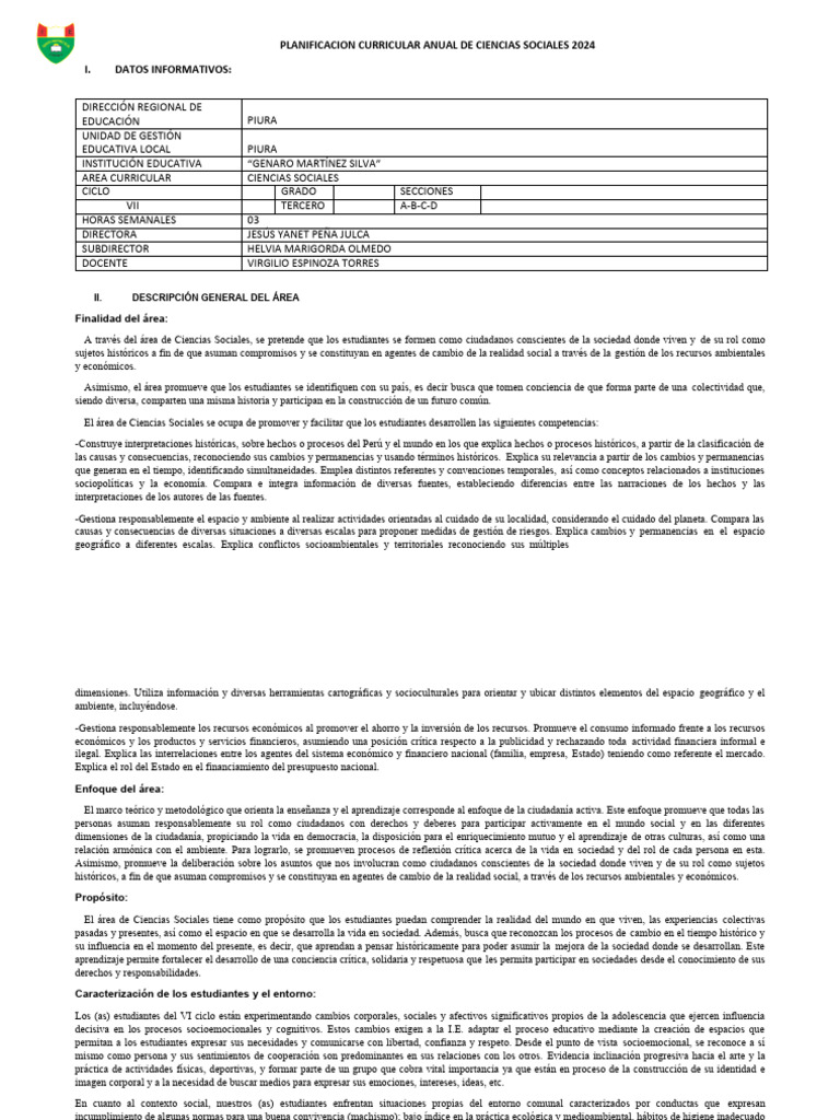 Planificación Curricular Anual CCSS-3ro | PDF | Iniciativa empresarial | Sustentabilidad