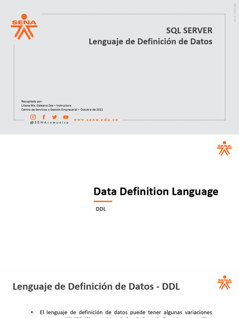 6 - Leng Definicion Datos - DDL | PDF | Tipo de datos | Bases de datos