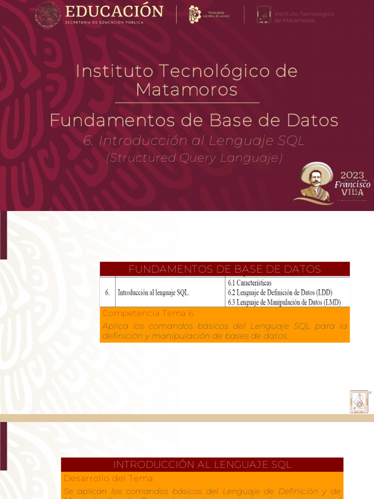 T6 Introducción Al Lenguaje SQL | PDF | Bases de datos | SQL