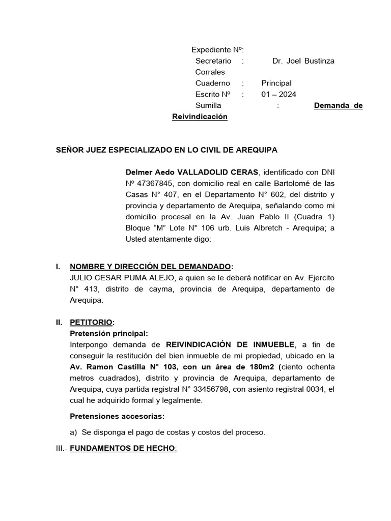 Ta2 - 1 | PDF | Propiedad | Demanda judicial