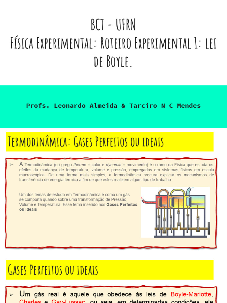 Aula Experimento Lei de Boyle | PDF | Gases | Termodinâmica