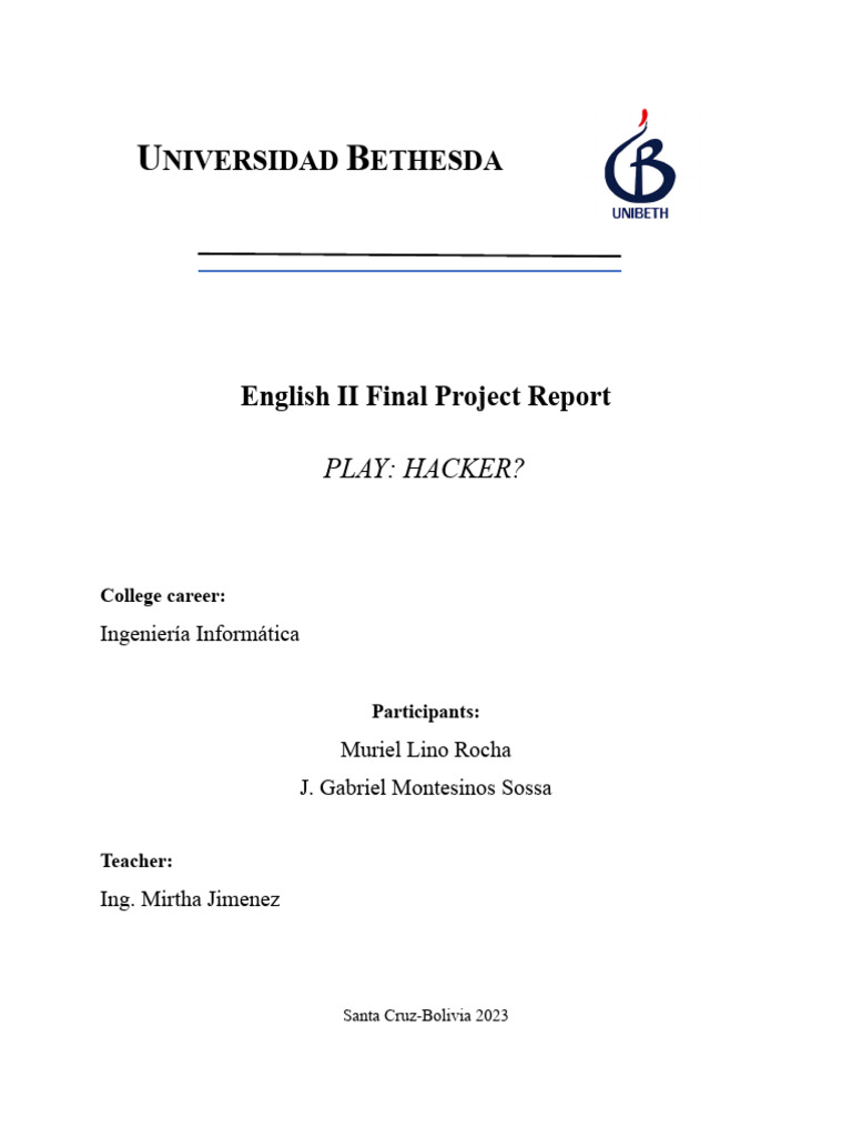Proyecto de Inglés II | PDF | Hacker Culture