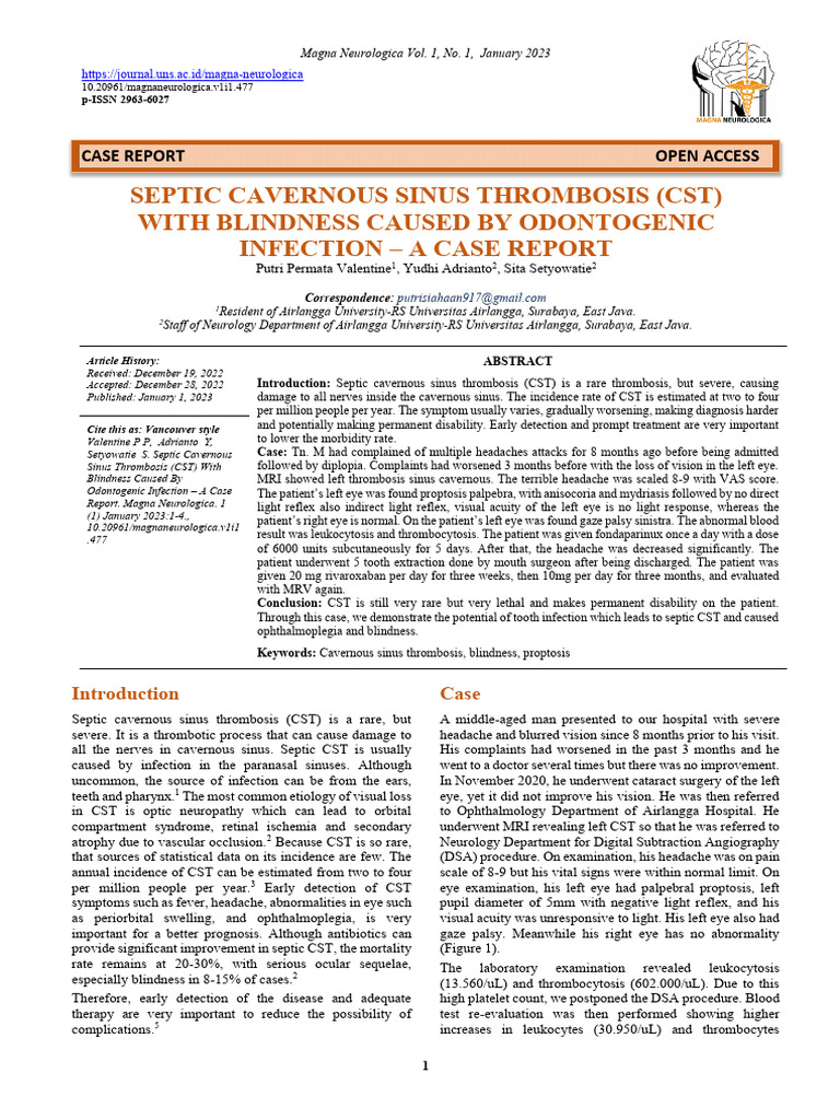1 Septic CST Dr. Putri | PDF | Thrombosis | Vein
