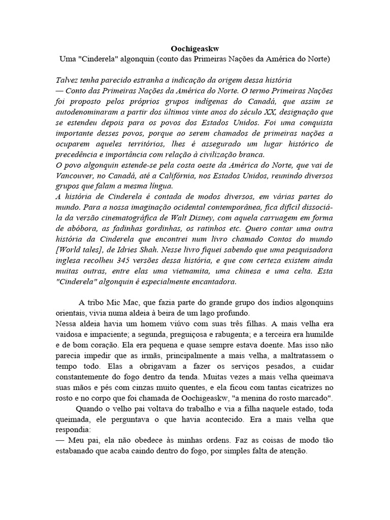 Oochigeaskw - Cinderella | PDF | Américas | Nação